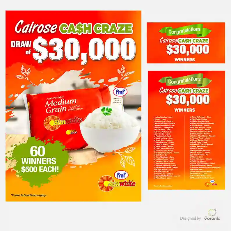 Calrose Cash Craze Poster - Oceanic Communications